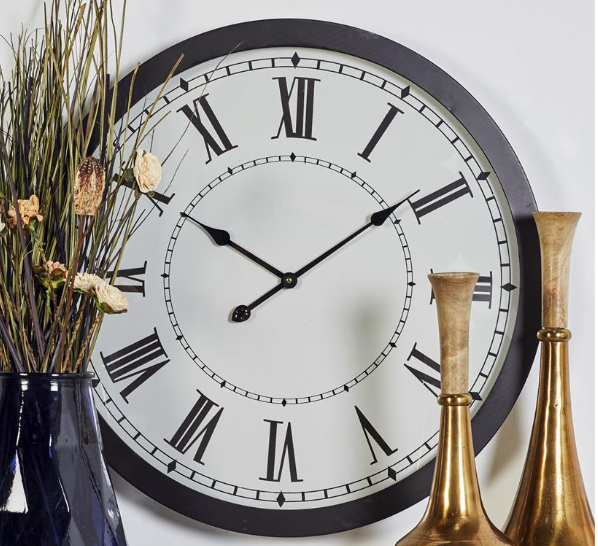BLACK METAL WALL CLOCK - Silkwood Living
