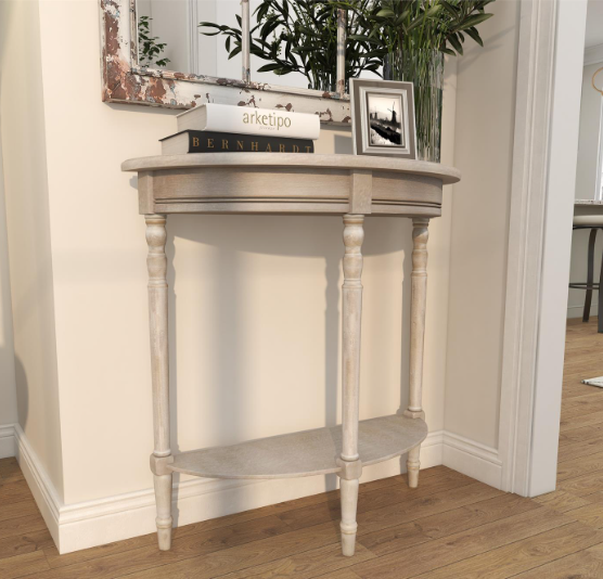 LIGHT BROWN WOOD TRADITIONAL CONSOLE TABLE - Silkwood Living